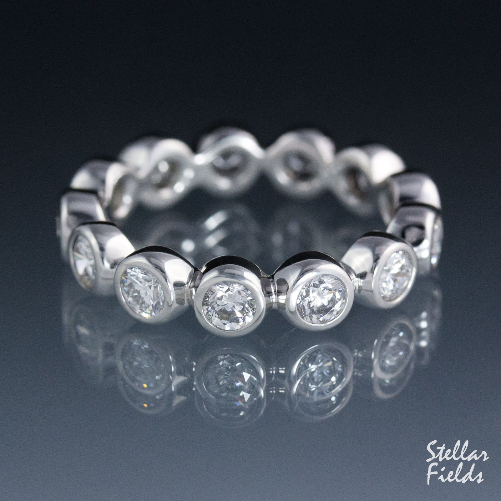 Diamond Eternity Wedding Band Bezel Set Canadian Arctic Diamonds Modern ...