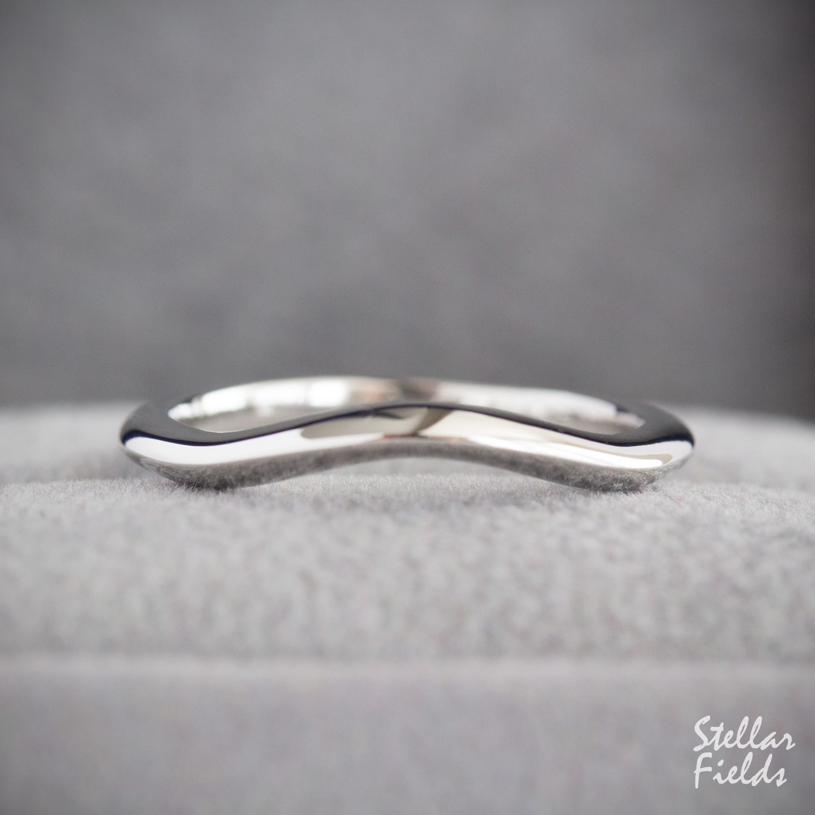 Contoured Wedding Band Curved Shadow Band Modern Fluid Knife Edge Ring ...