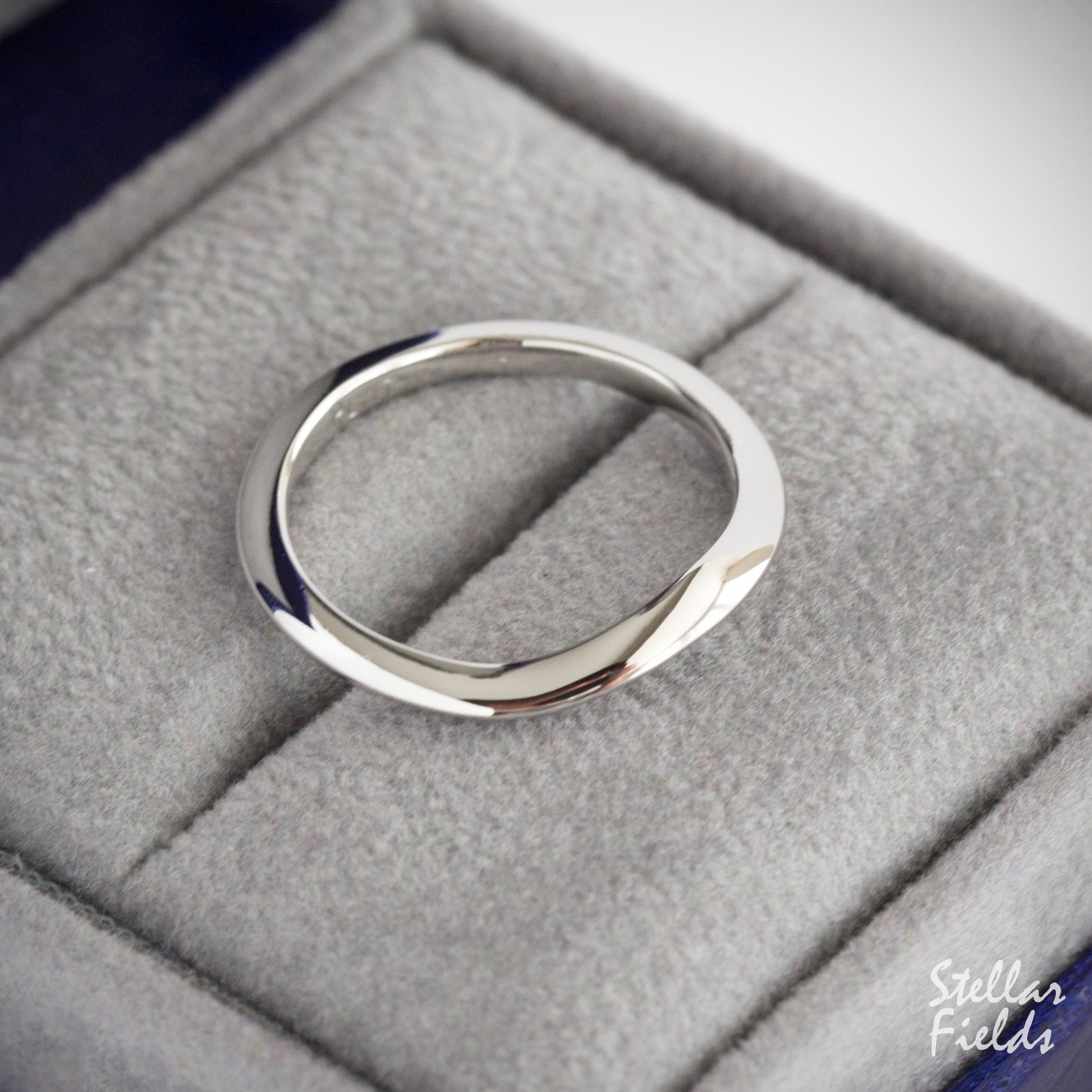 Contoured Wedding Band Curved Shadow Band Modern Fluid Knife Edge Ring ...